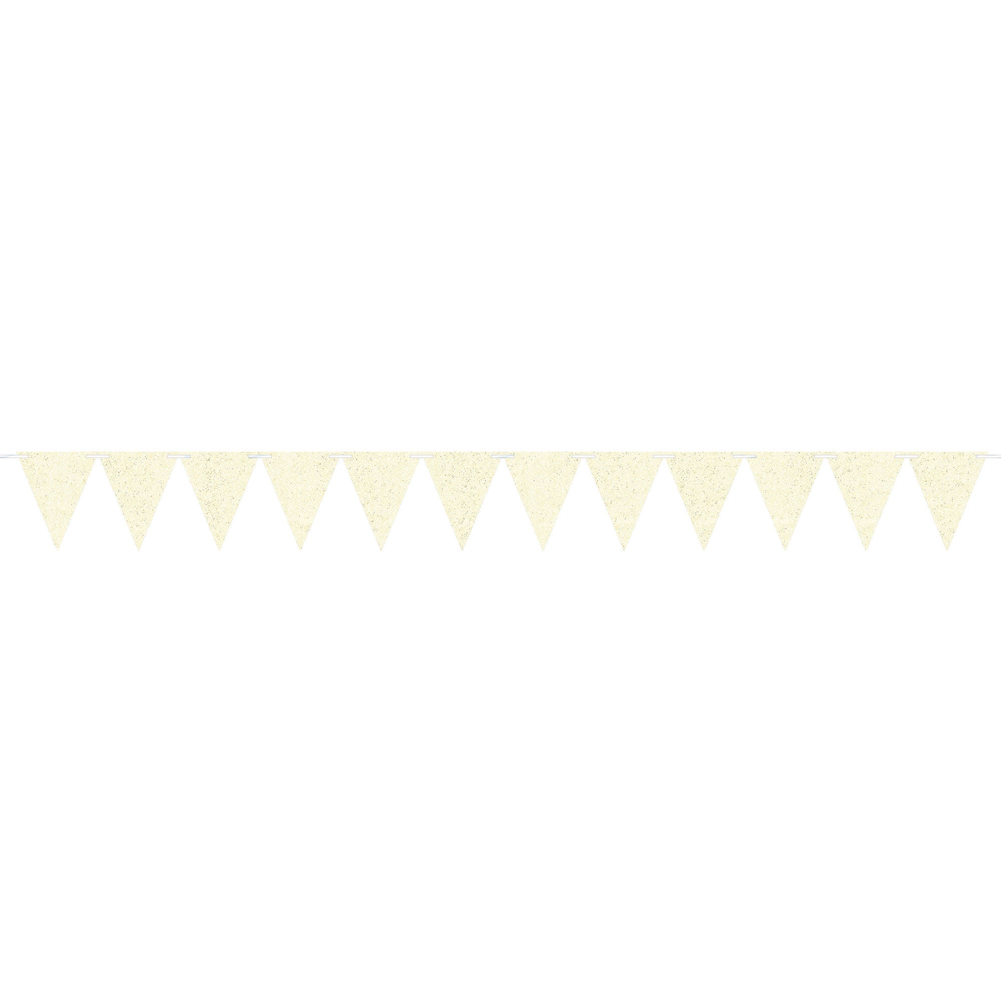 Large Paper Pennant Banner Glittered White Sparkle