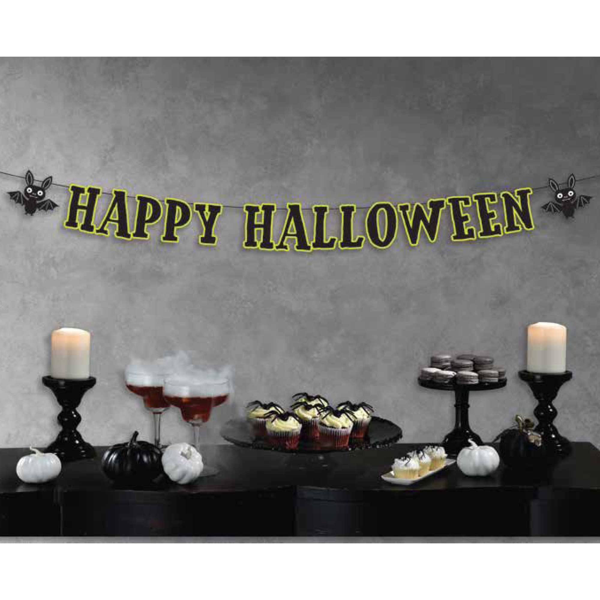 Happy Halloween & Bats Letter Banner 2m