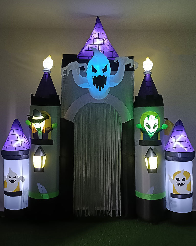 Ghosts Archway Gate with Witch and Alien Lawn Inflatable 3m (US PLUG ...