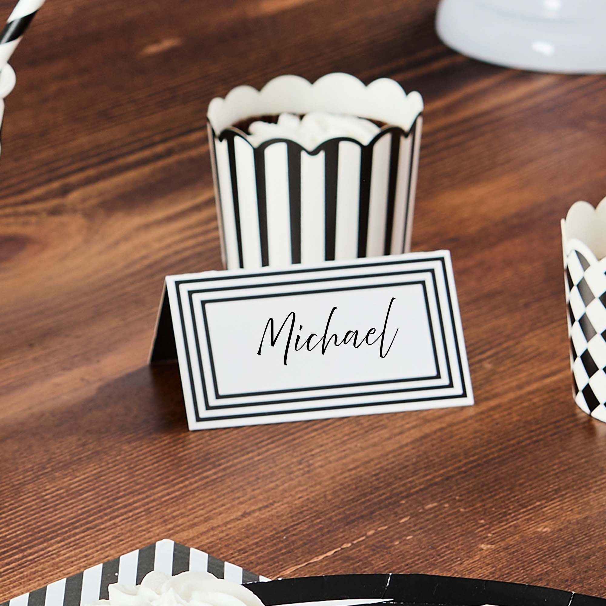 Monochrome Party Monochrome Place Cards