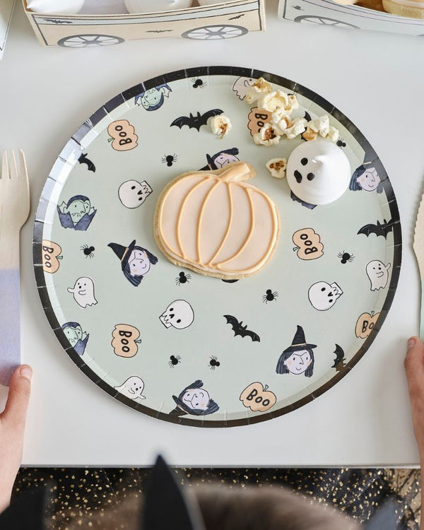 Boo Crew Vampire and Witch Halloween Party Paper Plates Pack of 8