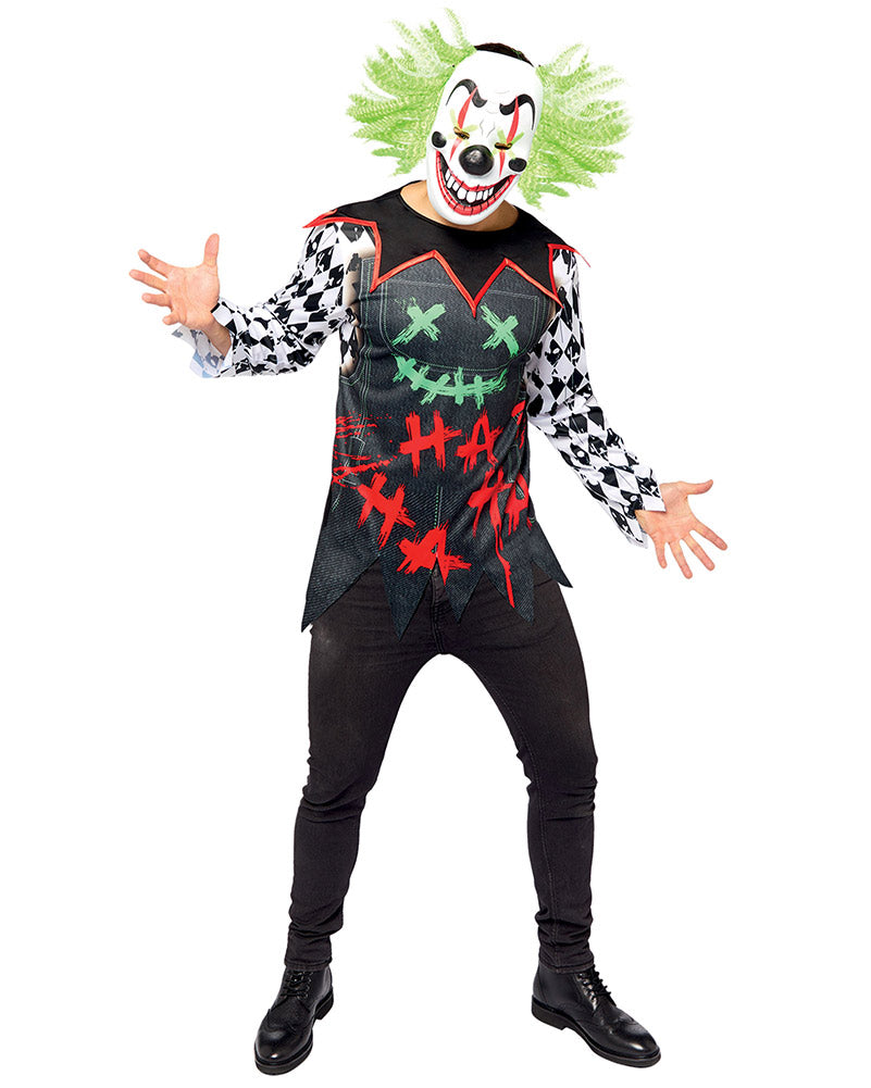 Haha Clown Plus Size Mens Halloween Costume Set
