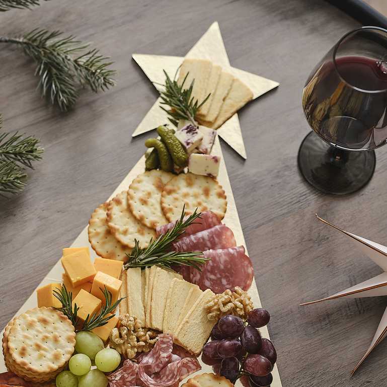 Cosy Copper Gold Christmas Tree Shaped Grazing Board