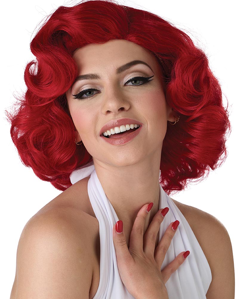 50s Hollywood Glamour Short Curly Red Wig