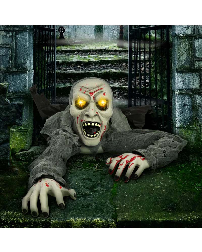 Light Up Bloody Zombie Crawling Halloween Animated Ground Breaker 1.1m ...