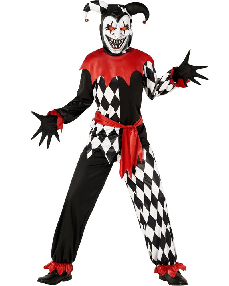 Light Up Scary Jester Boys Halloween Costume