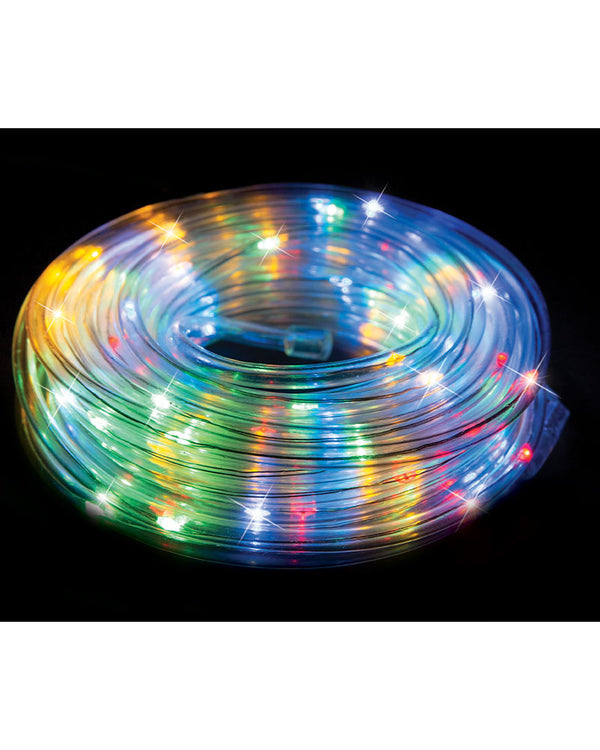 Solar Multi-Coloured Ropelight LED Christmas Lights 10m