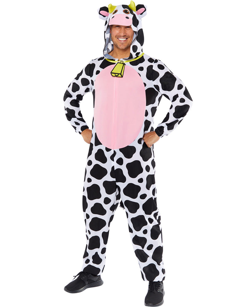 Plush Cow Jumpsuit Adult Costume