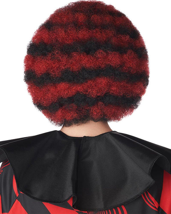Spiral Clown Black and Red Afro Wig