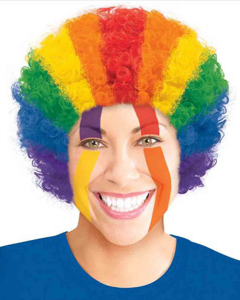 Team Spirit Curly Rainbow Wig