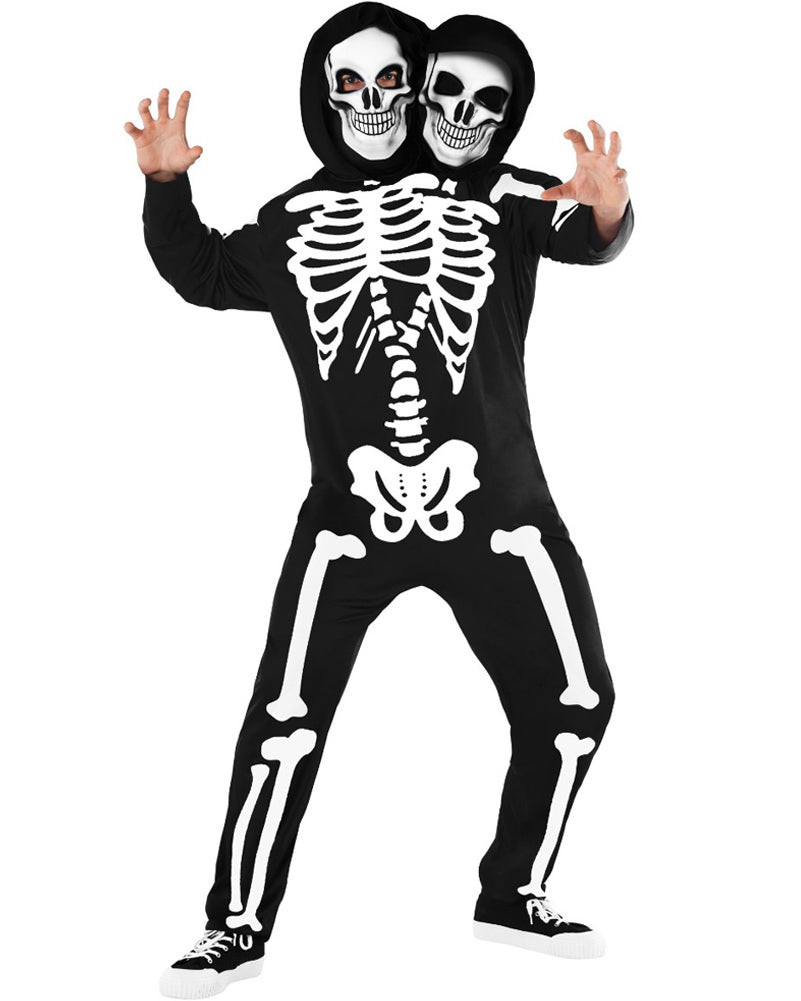 Two Headed Skeleton Mens Costume