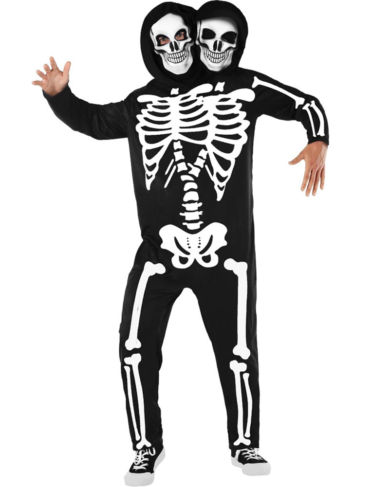 Two Headed Skeleton Mens Costume