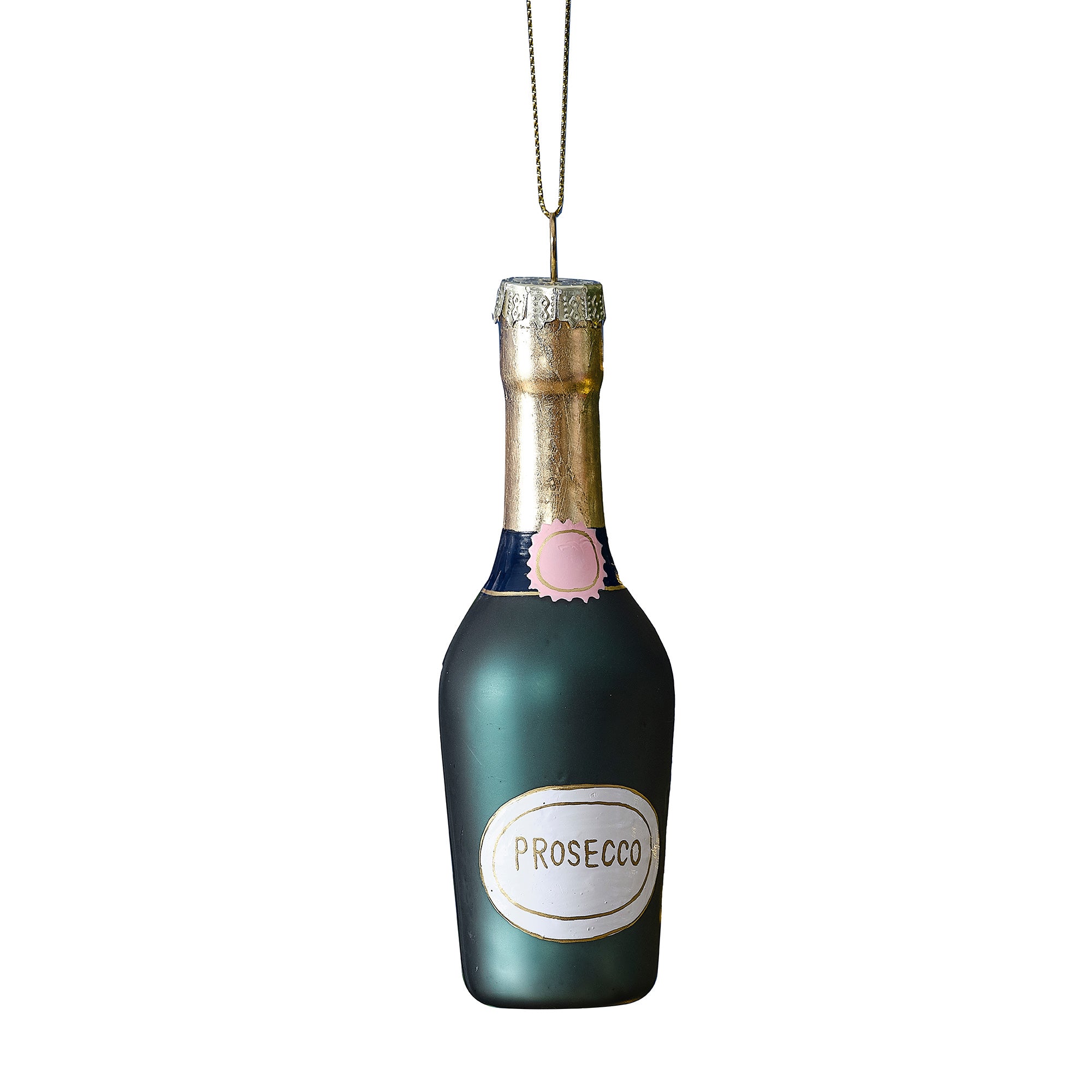 Merry & Bright Christmas Novelty Prosecco Bottle Hanging Tree Decorati