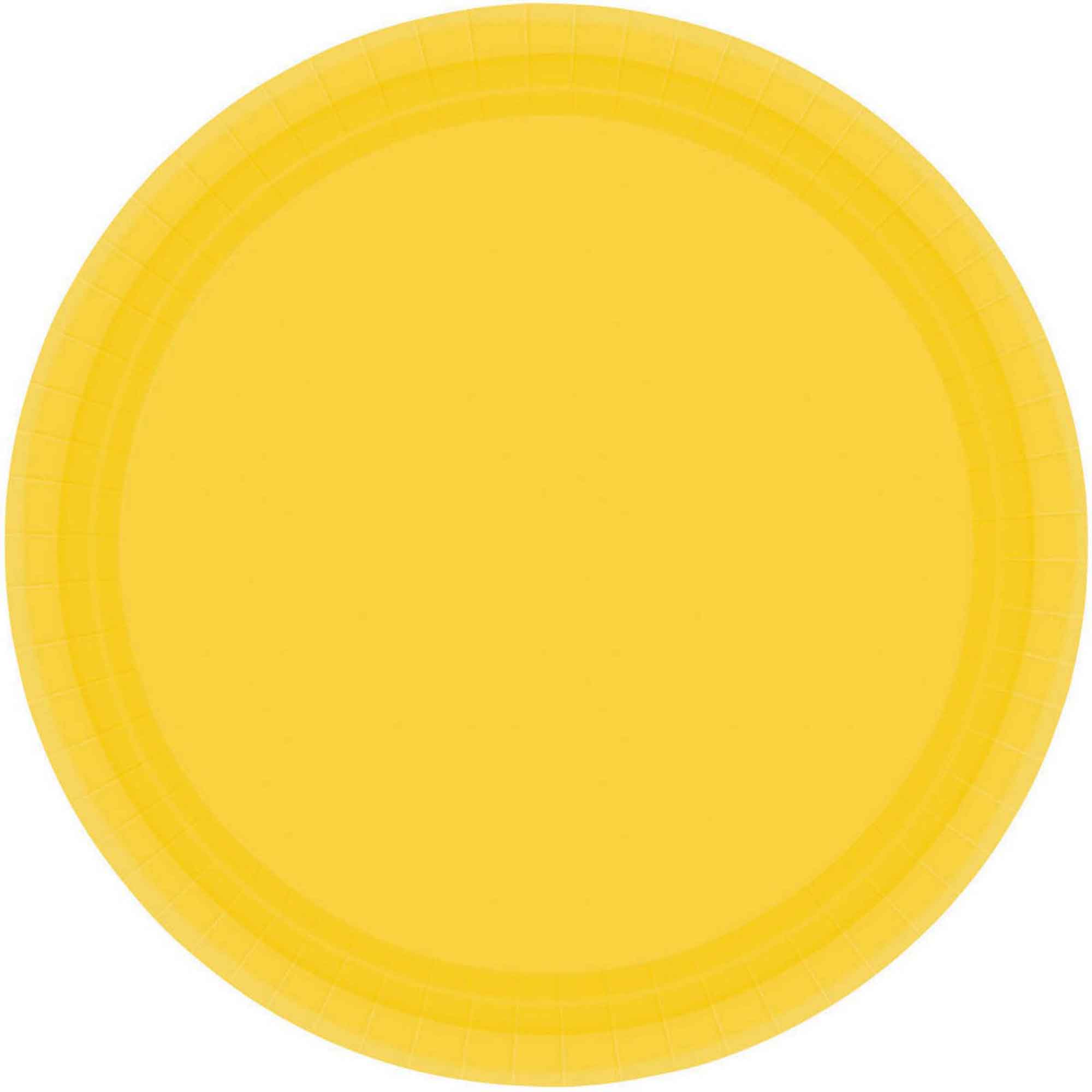 Paper Plates 17cm Round 20CT FSC - Yellow Sunshine - No Plastic Coatin