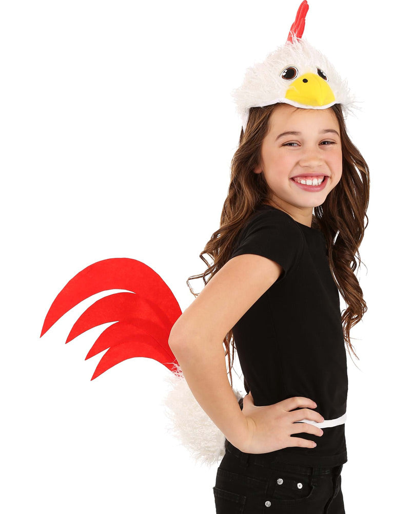 Chicken Plush Headband and Tail Deluxe Set