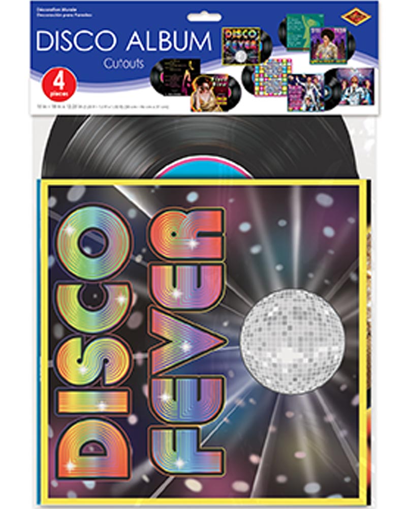 70s Disco Album Cutouts Pack of 4