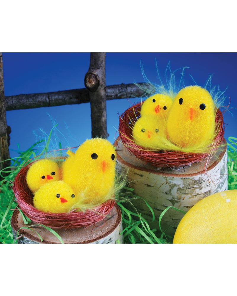 Easter Flocked Mum and Baby Chicks in Nest – CostumeBox Australia
