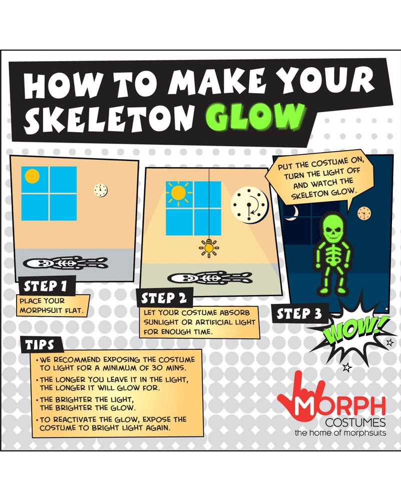 Glow Skeleton Morphsuit Adult Costume