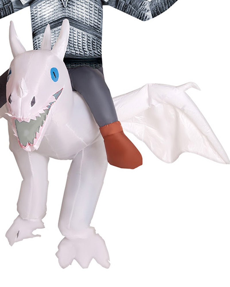 White Dragon Ride On Inflatable Kids Costume