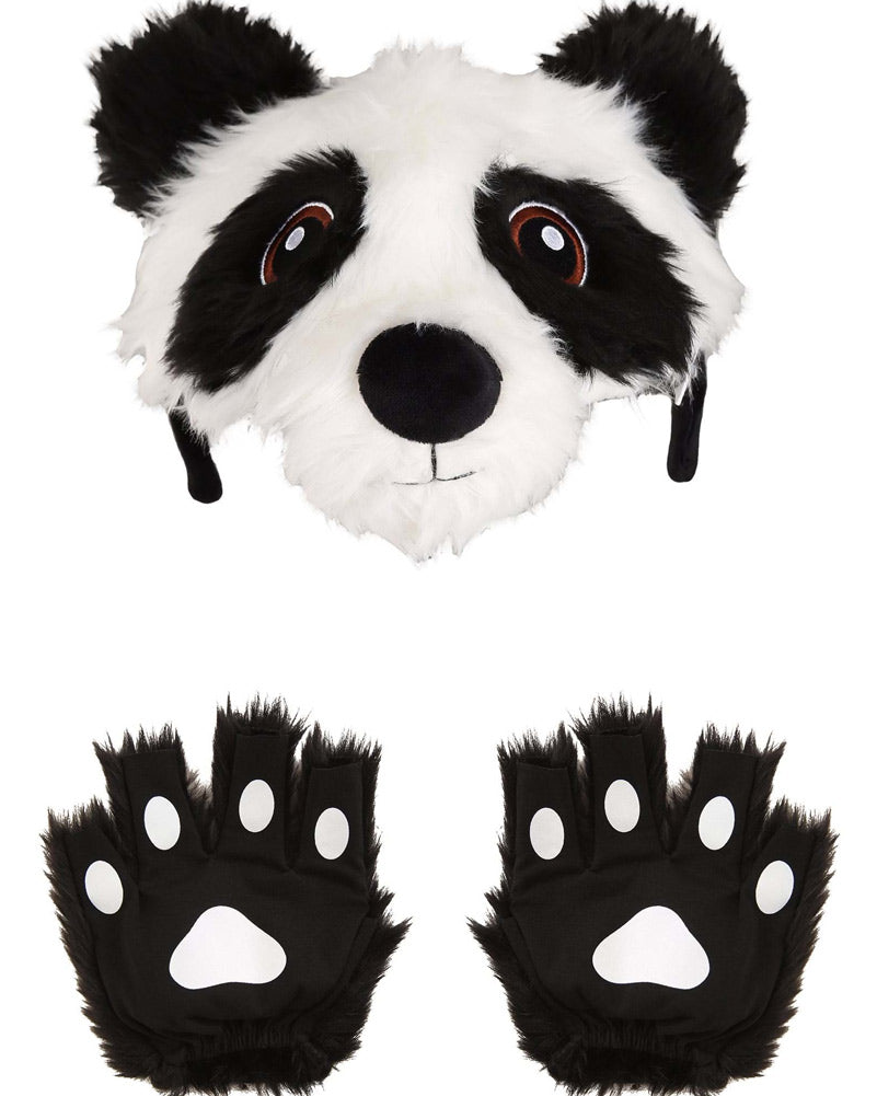 Panda Plush Headband and Paws Deluxe Set