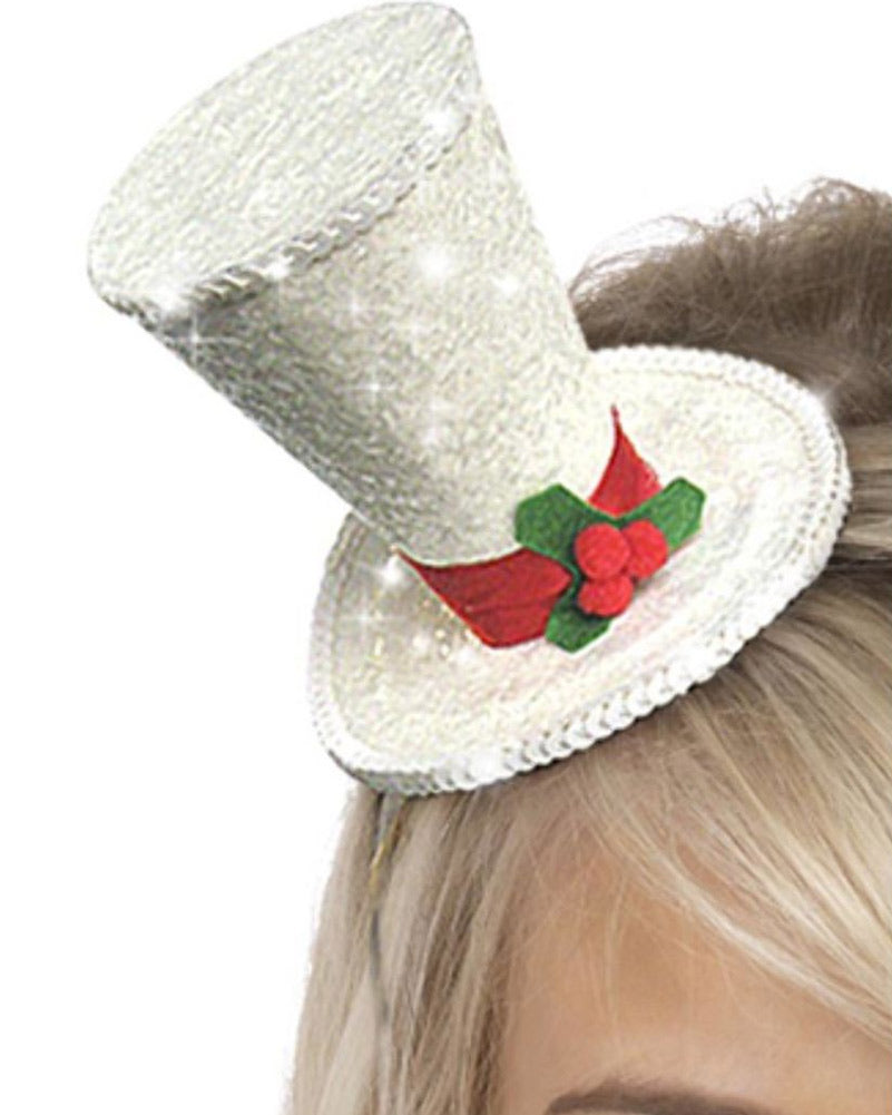 White Christmas Top Hat Headband – CostumeBox Australia